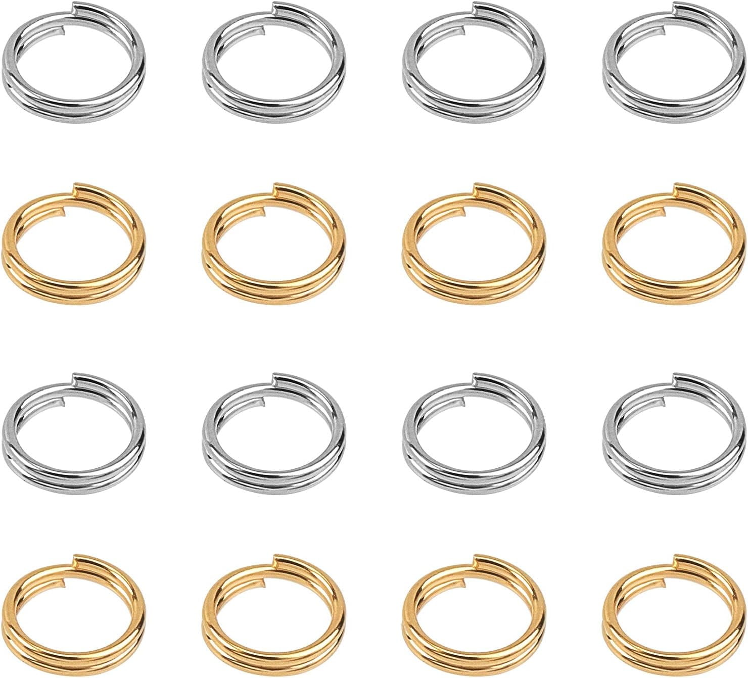200pcs Split Key Rings Stainless Steel Key Ring 5mm Golden Stainless ...
