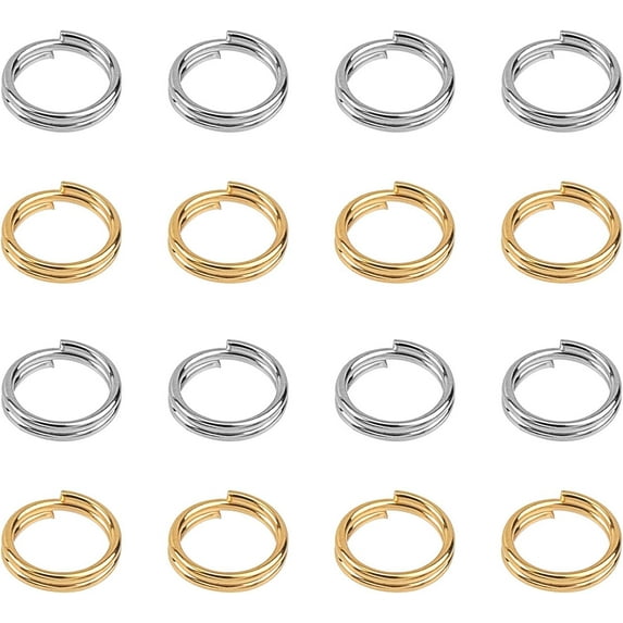 200pcs Split Key Rings Stainless Steel Key Ring 5mm Golden Stainless ...