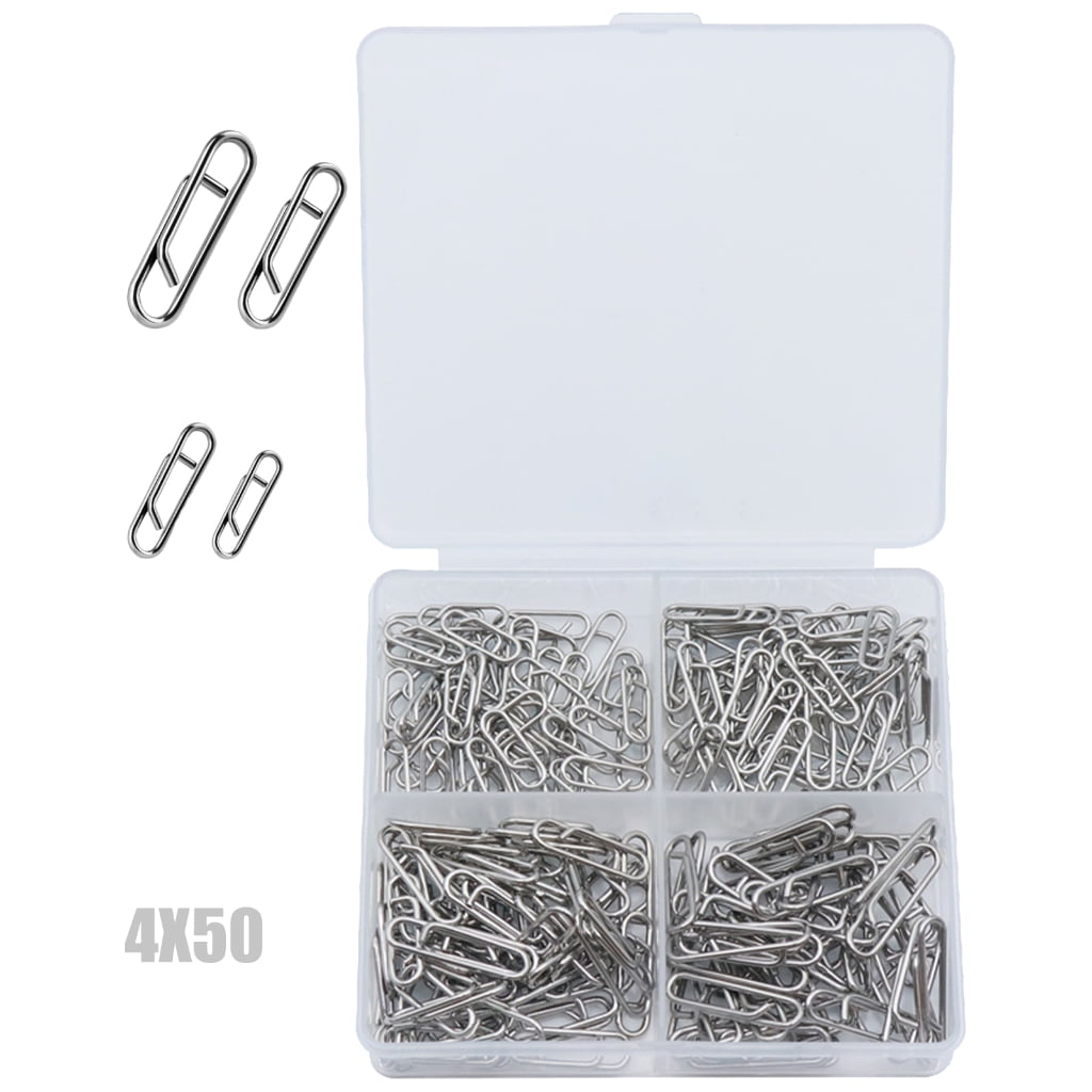 200pcs Stainless Fast Snap Speed Clip Fishing Tackle Link Split Rings ...