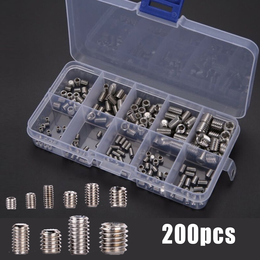 200pcs Stainless Steel Hex Wrench Socket Cap Screws Assortment Kit M3 ...
