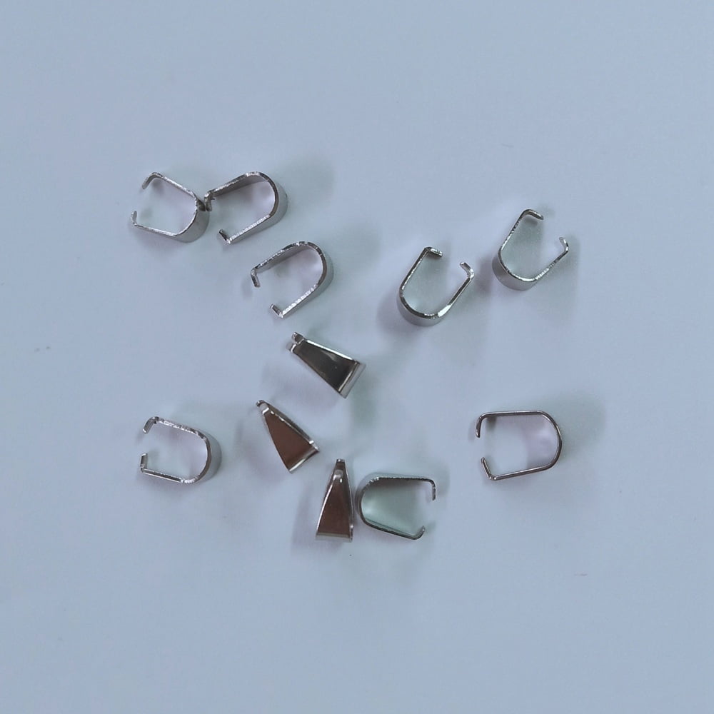 200pcs Stainless Steel Snap on Bails Stainless Steel color 9.3x7x4.5mm ...