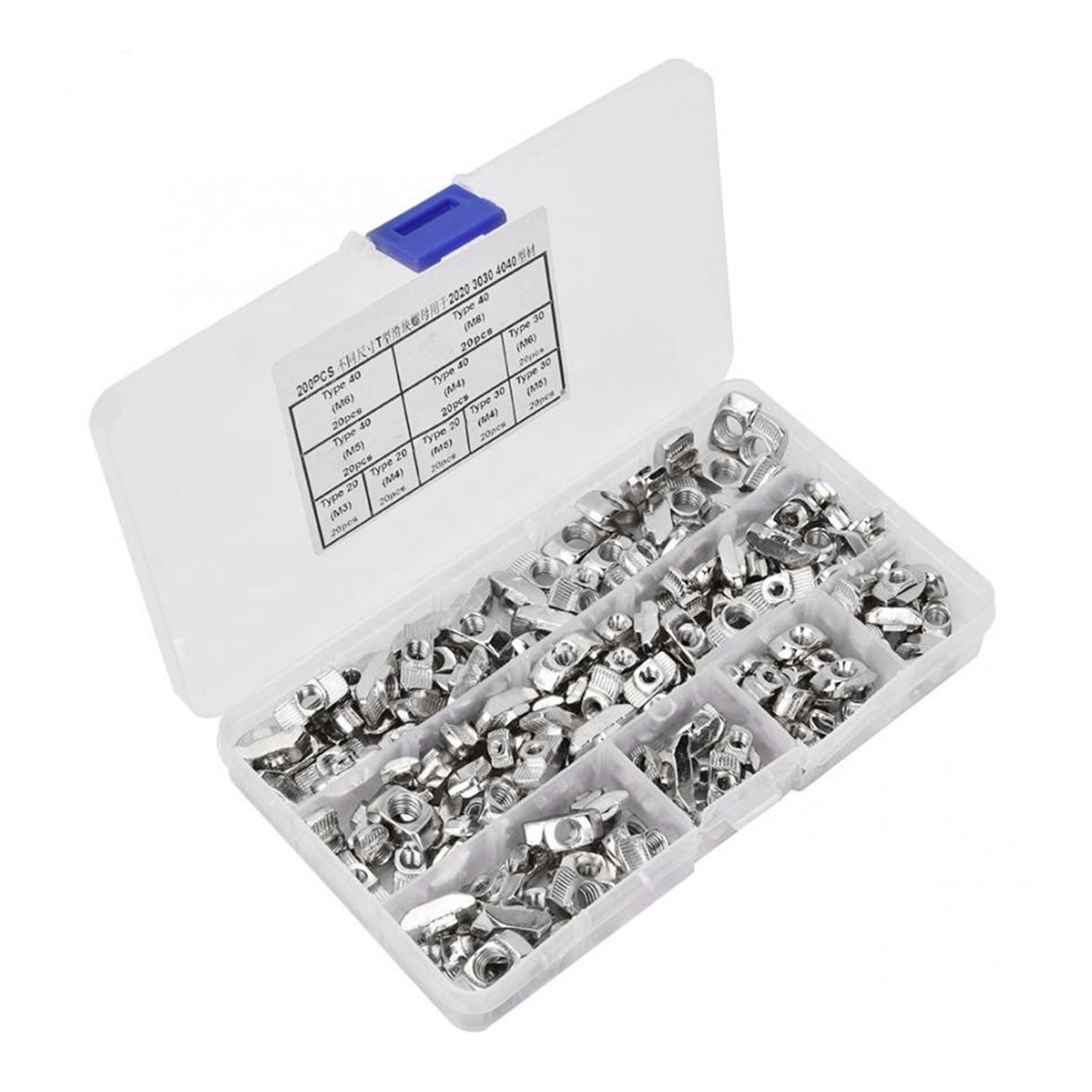 200pcs T Slot Slider Nuts M3 M5 M6 M8 Fastener Nuts for 20/30/40 ...