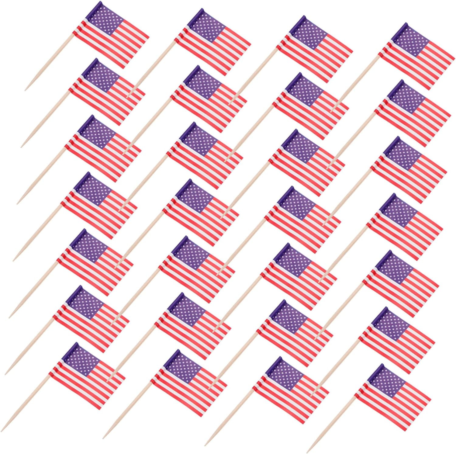 200pcs Toothpick Cake Insert Usa Flag Toothpick Independence Day Cake ...