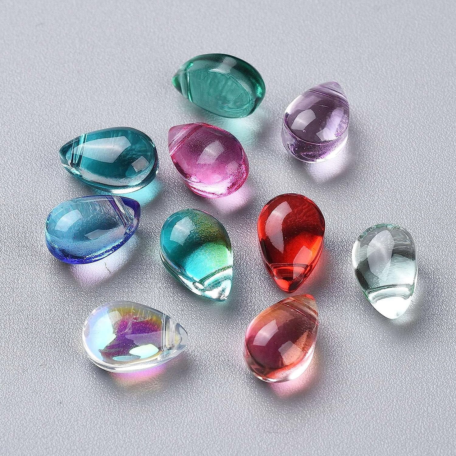 200pcs Top Drilled Glass Beads 9x6x5mm Random Mixed Teardrop Czech ...