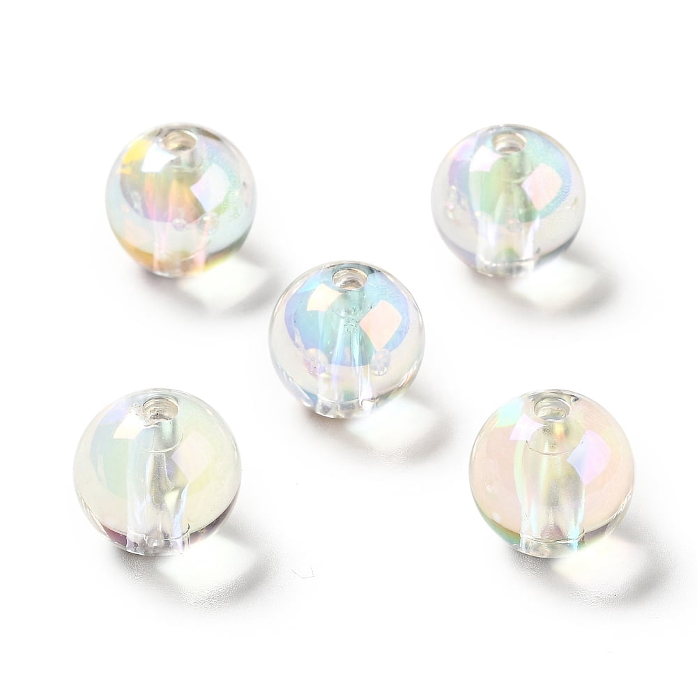 200pcs Two Tone UV Plating Rainbow Iridescent Acrylic Beads Bead in ...