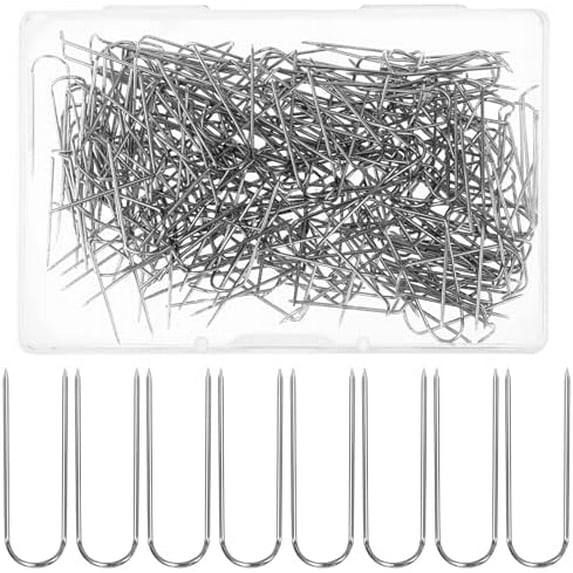 200pcs U Shaped Fork Pins for Sewing Double Blocking Pins Stainless ...