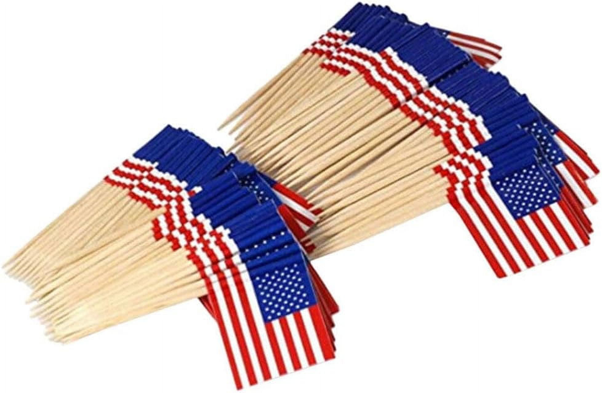 200pcs USA American Flag US Toothpick Flags National Flag Cocktail ...