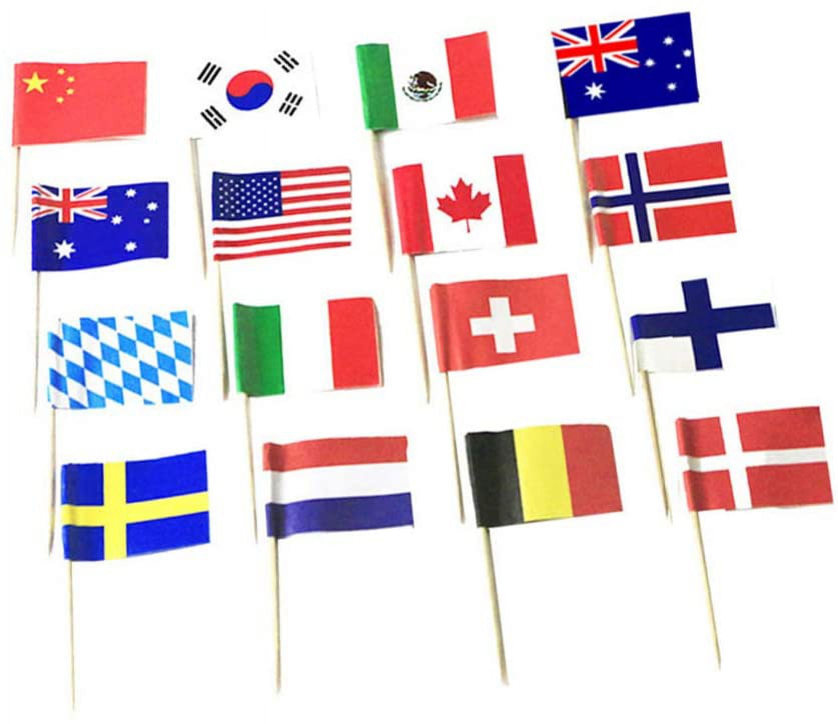200pcs World National Flag Cake Toppers International Flag Picks World ...