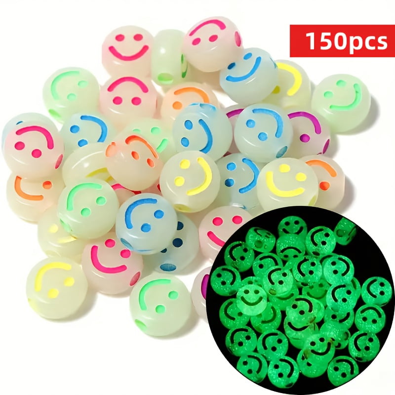 200pcs of 7Mm Luminous Acrylic Beads - Assorted Colors for Jewelry ...