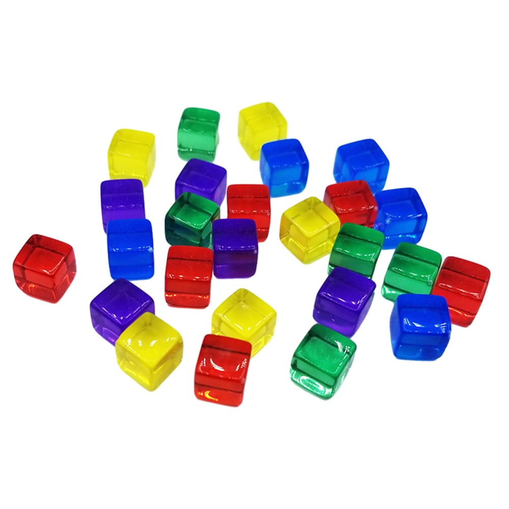 200pcs/set transparent cube colorful square corner transparent dice ...