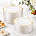 200r Plastic Plates - Disposable Party Plate Include 100 Dinner And 100 ...