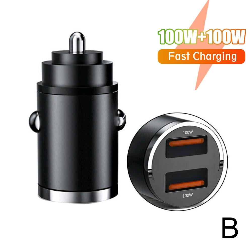 200w Mini Car Charger Lighter Fast Charging 100w PD USB Type C Dual ...
