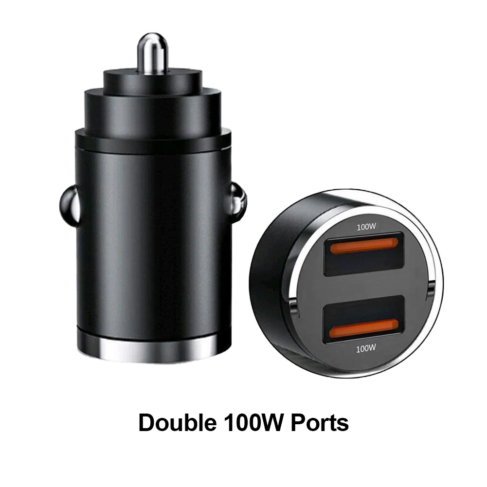 200w Mini Car Charger Lighter Fast Charging 100w Pd Usb Type C Dual ...