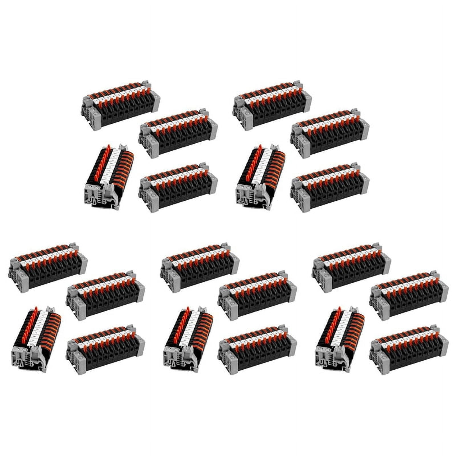 200x DIN Rail Terminals,0.08-4 mm² -211 DIN Rail Terminals,Black ...