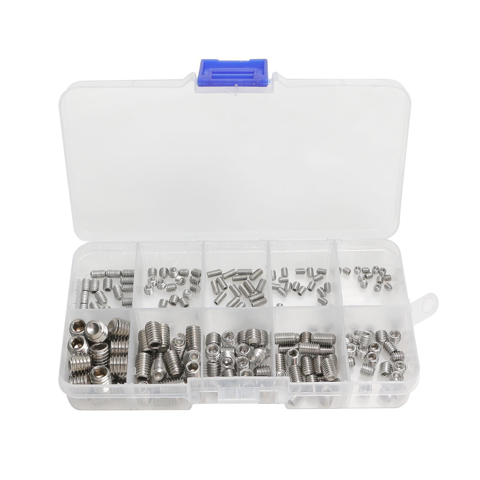 200x Multi-Sized Stainless Steel Set Screw Kit 304 Grade, Organized in ...