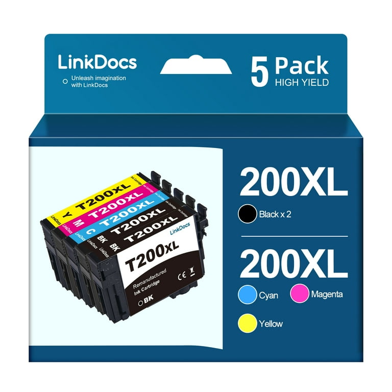 200xl Ink Cartridge Replacement for Epson 200 200XL T200 T200XL work for Epson XP 410 WF 2540 WF 2530 XP 310 XP 400 Printer 2 Black 1 Cyan