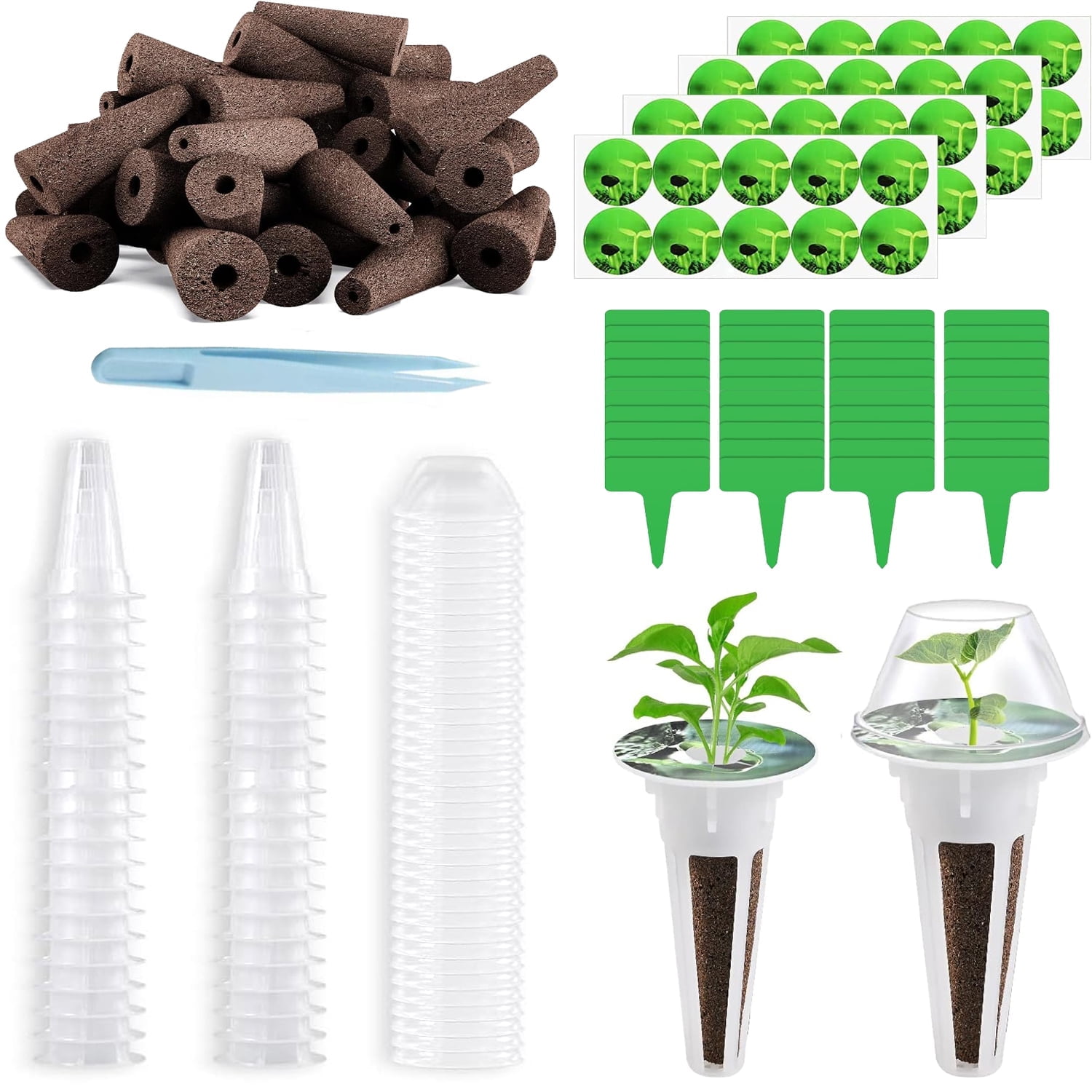 Jiaroutk 201 Pcs Seed Pods Kit, Hydroponics Gardening Supplies, 40 ...