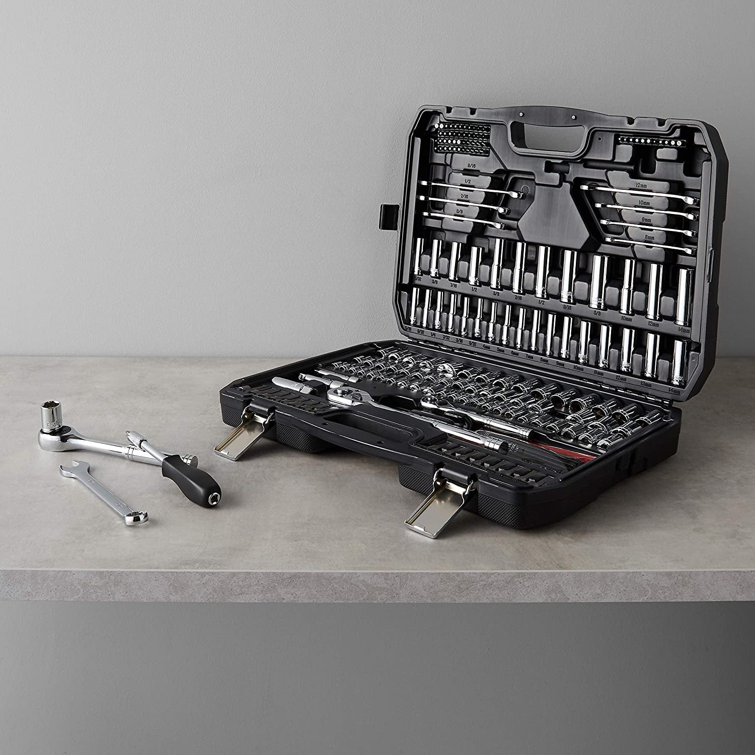 201-Piece Mechanic Tool Socket Set with , SAE/Metric Sizes - Walmart.com