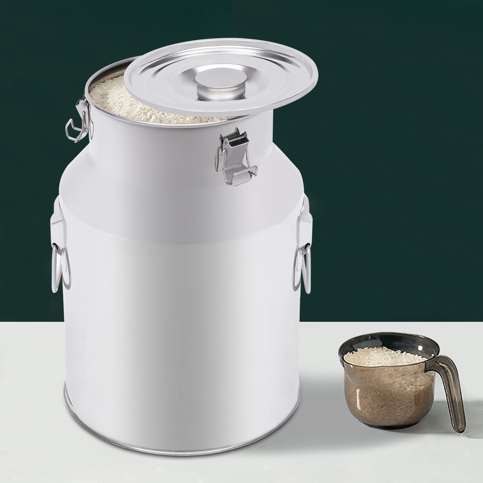 201 Stainless Steel Airtight Milk Jug with Three Sealing Clips Silver ...