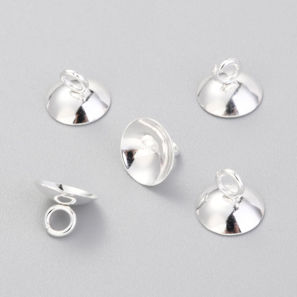 201 Stainless Steel Bead Cap Pendant Bails for Globe Glass Cover ...