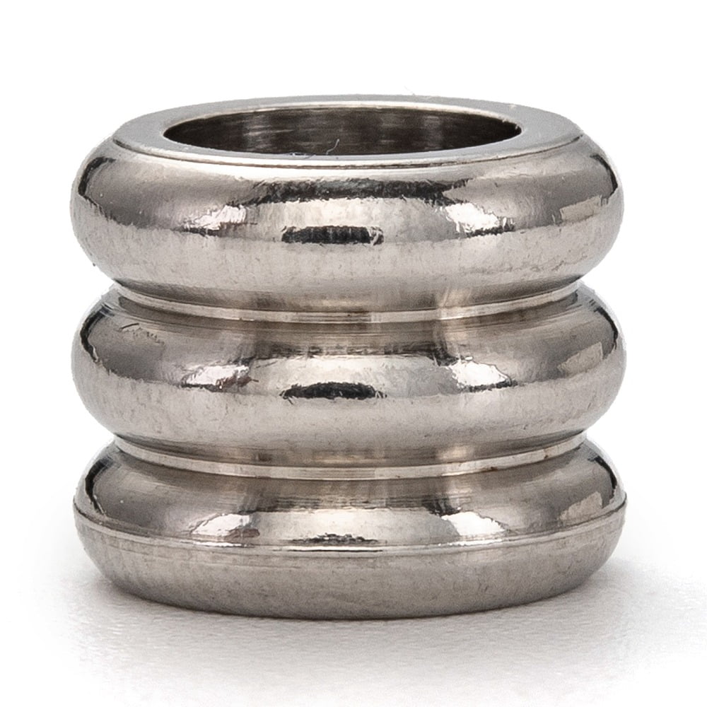 201 Stainless Steel Beads Large Hole Beads Grooved Column Stainless ...