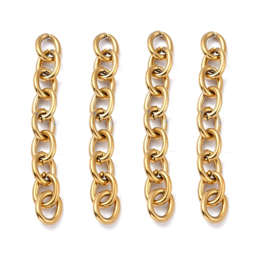 201 Stainless Steel Chain Extender Cable Chain Golden 49~50.5mm DIY ...