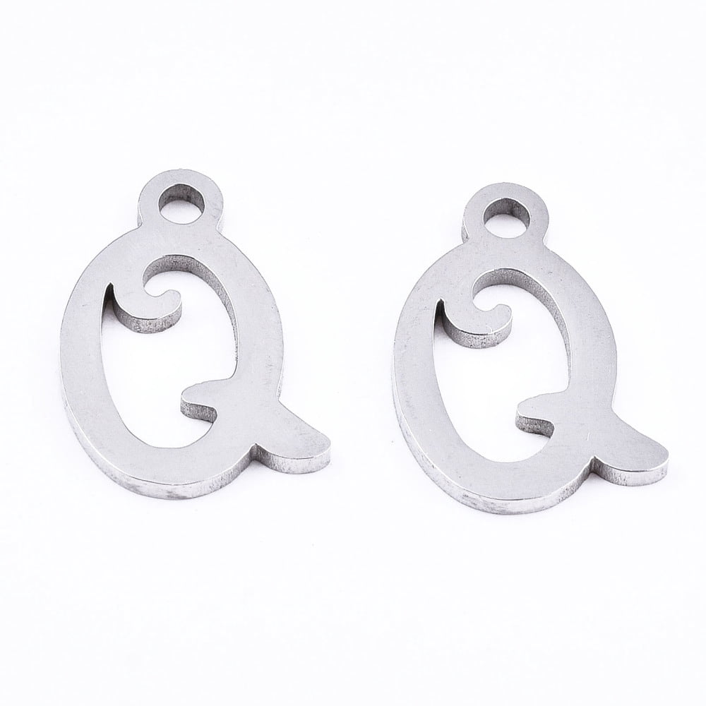 201 Stainless Steel Charms Laser Cut Alphabet Stainless Steel Color ...