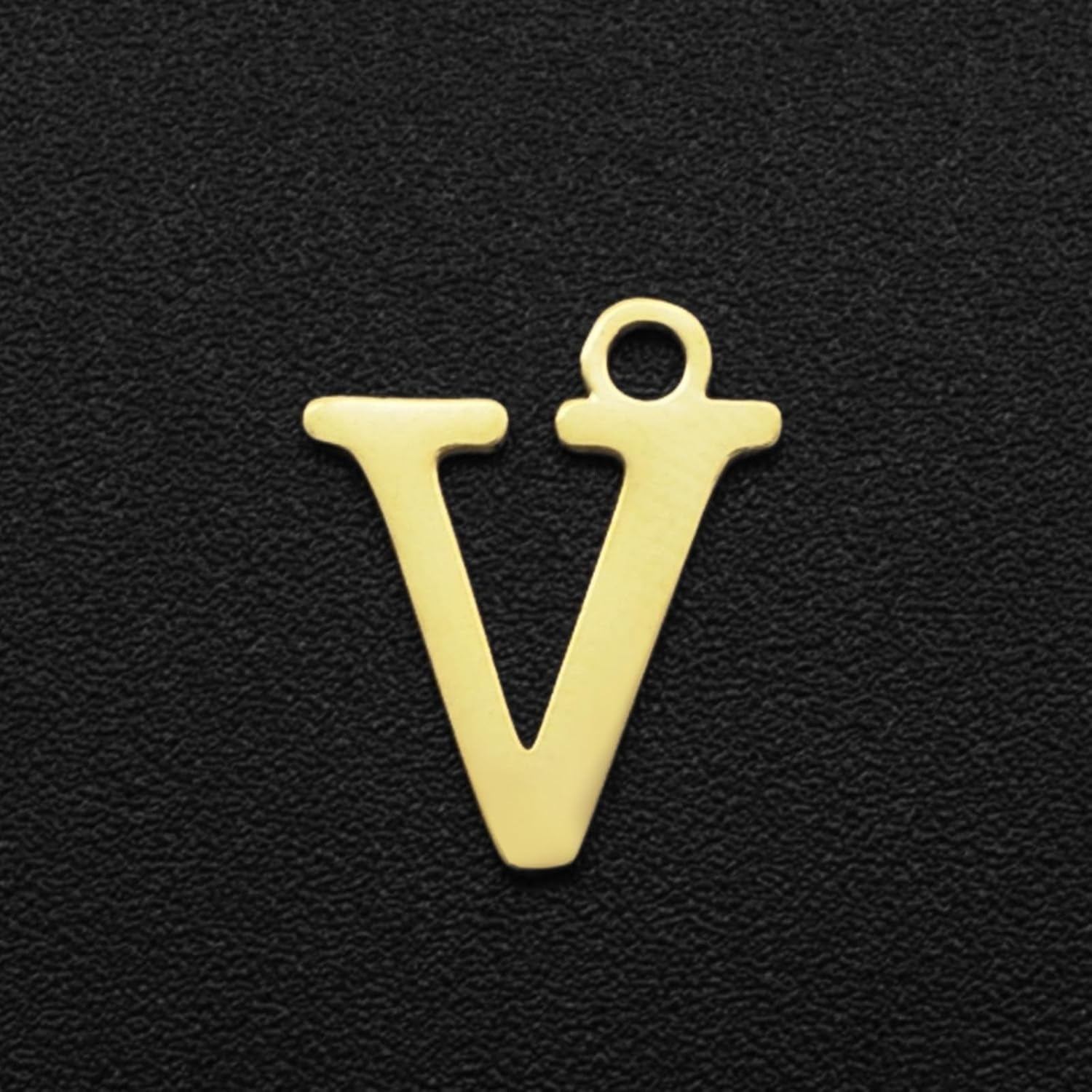 201 Stainless Steel Charms Laser Cut Letter Golden Letter.V 12x10x1mm ...