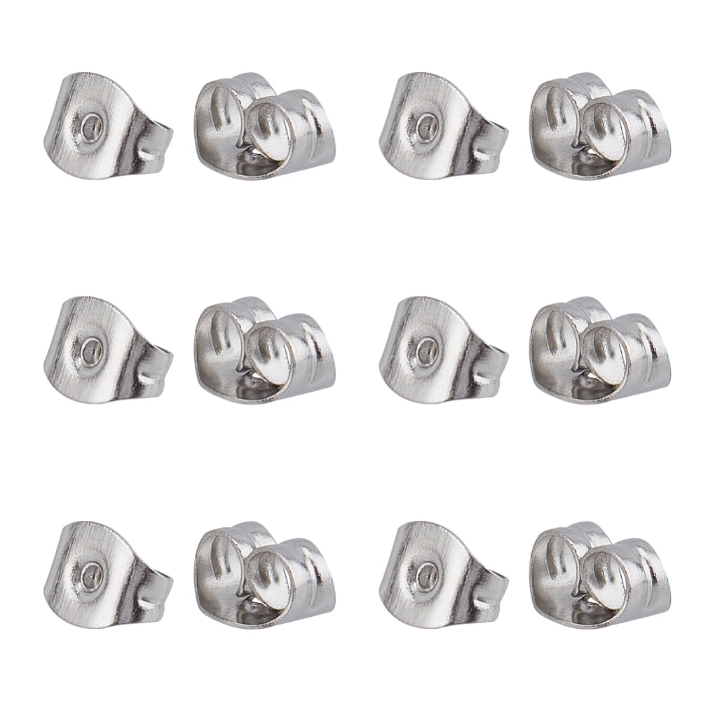 201 Stainless Steel Ear Nuts Earring Backs Stainless Steel Color 6x4 ...