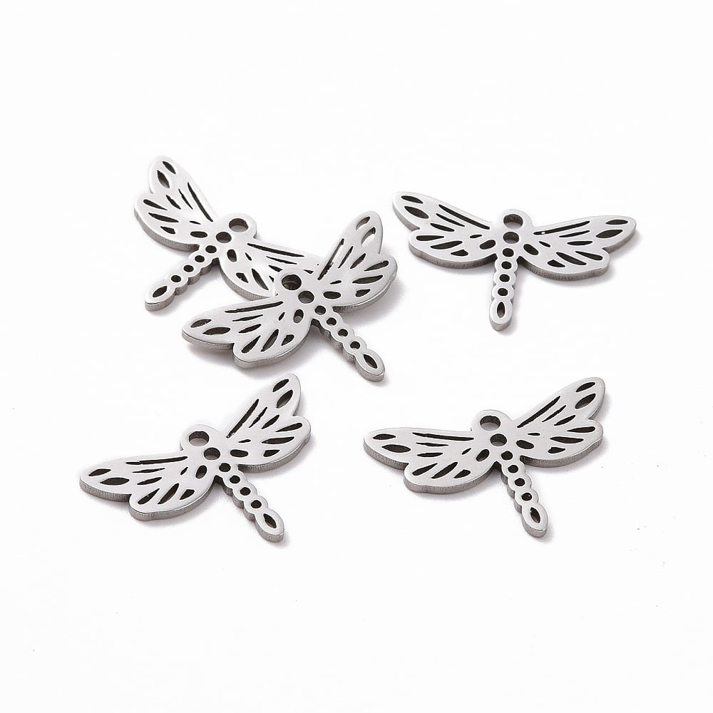 201 Stainless Steel Filigree Joiners Links Laser Cut Dragonfly ...
