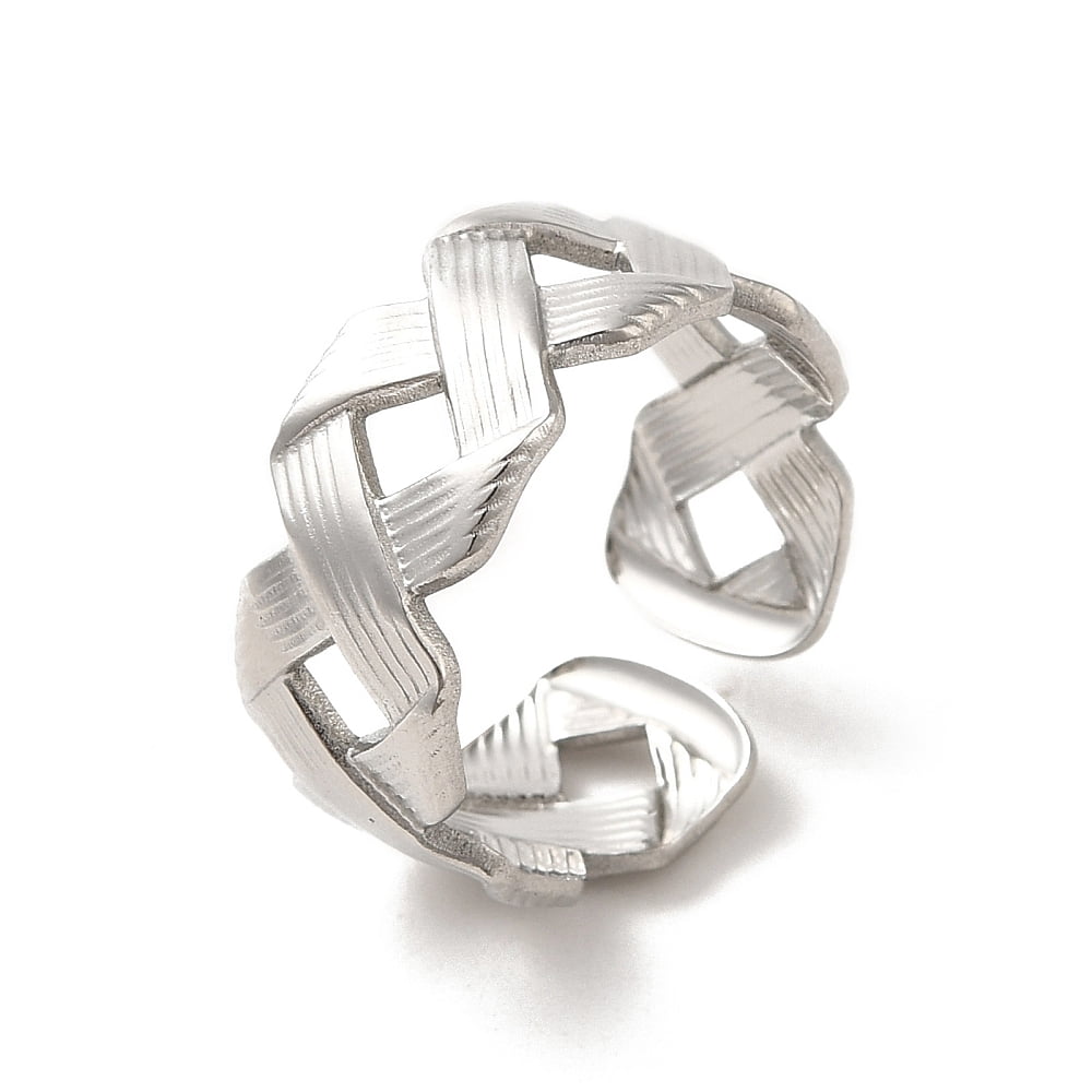 201 Stainless Steel Finger Rings Stainless Steel Color 8.8mm US Size 8 ...
