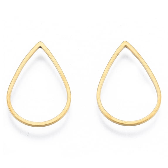 201 Stainless Steel Linking Rings Teardrop Golden 21x14x1mm Inner ...