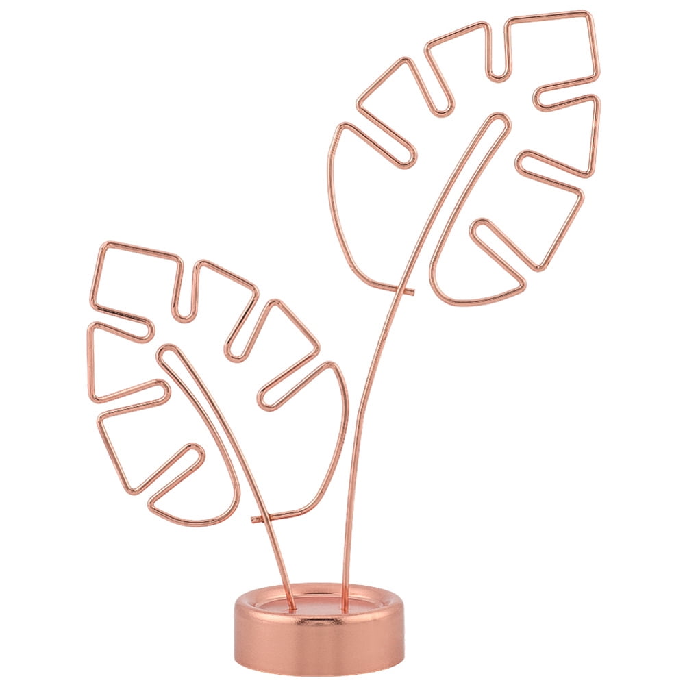 201 Stainless Steel Name Card Holder Monstera Leaf Shape Photo Memo ...