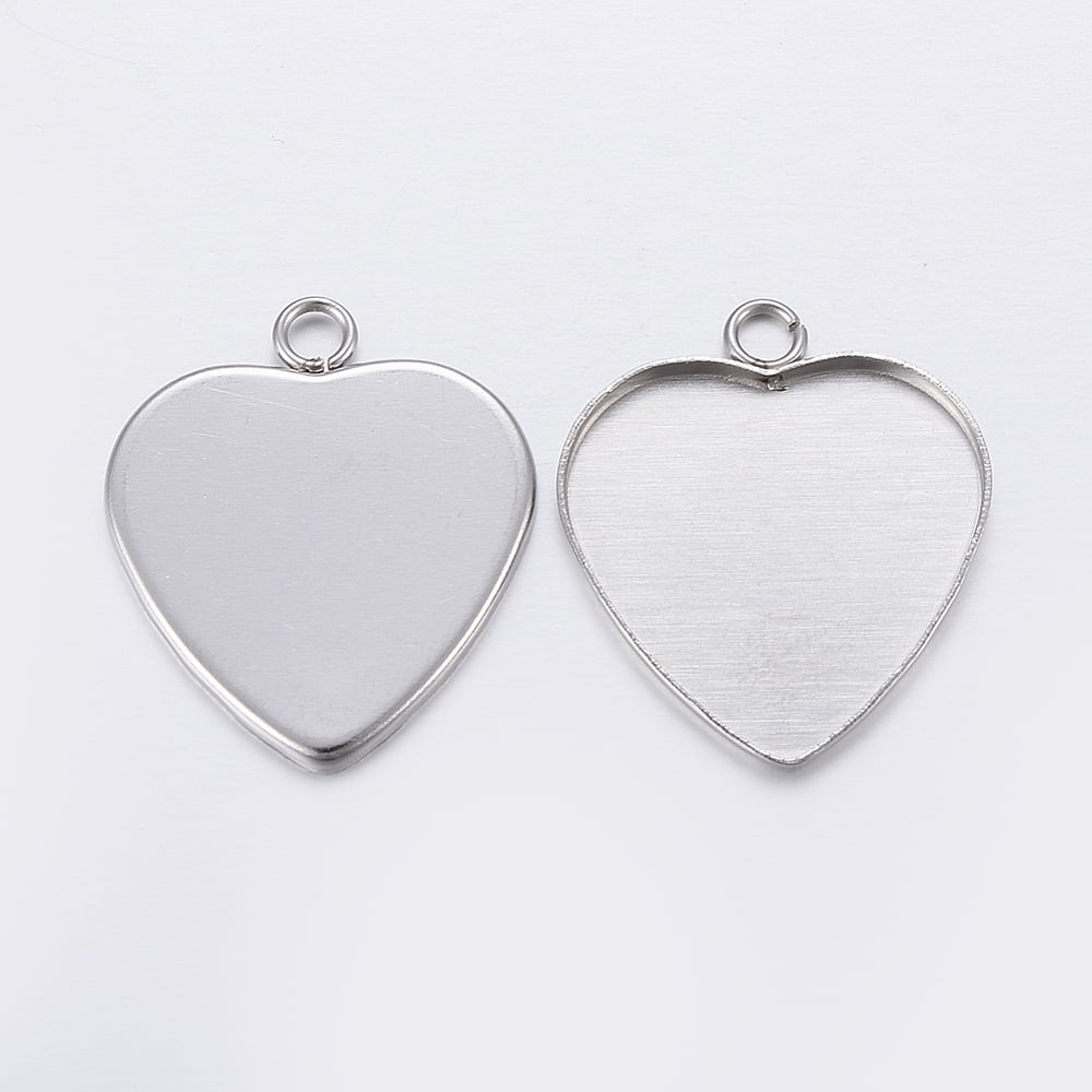 201 Stainless Steel Pendant Cabochon Settings Plain Edge Bezel Cups ...