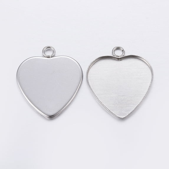 201 Stainless Steel Pendant Cabochon Settings Plain Edge Bezel Cups ...