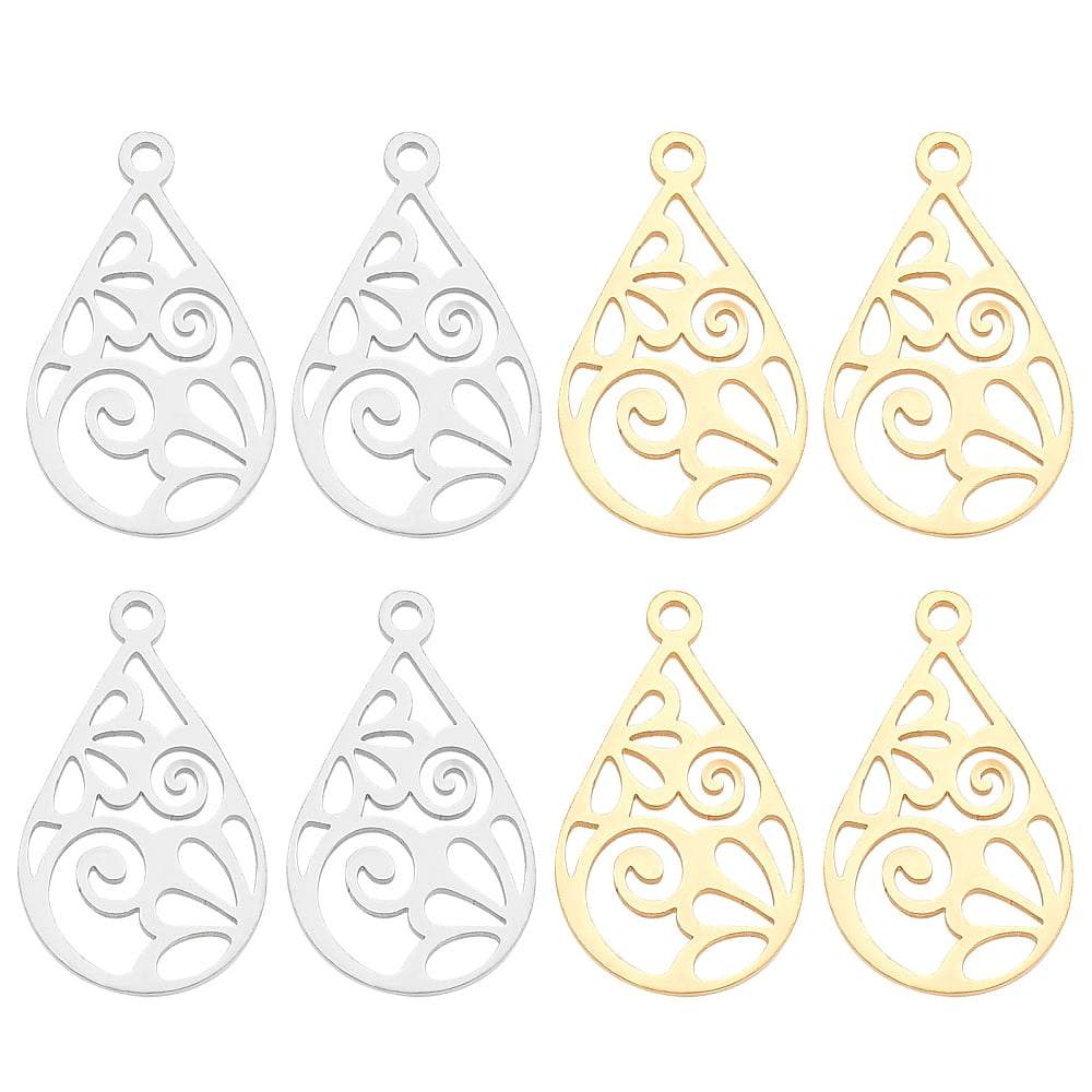 201 Stainless Steel Pendants Filigree Joiners Findings Laser Cut ...