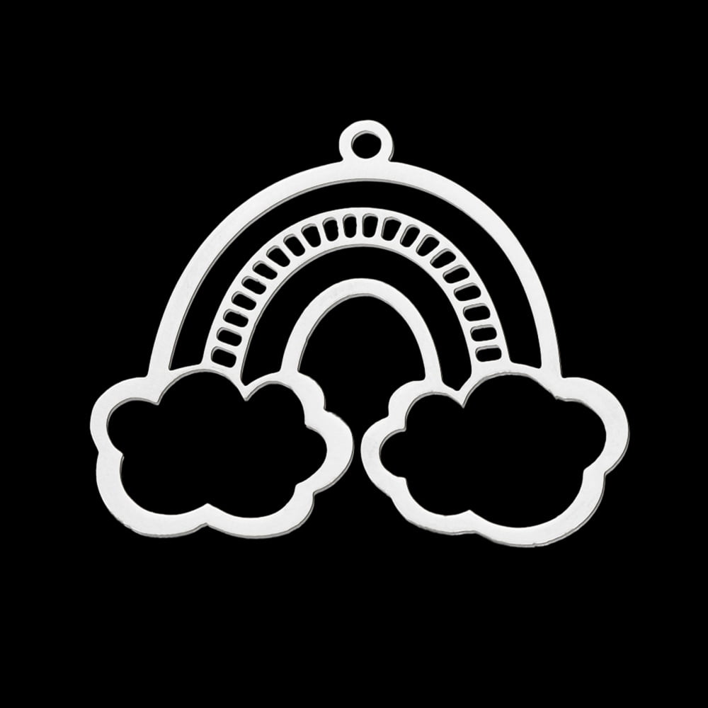 201 Stainless Steel Pendants Laser Cut Rainbow with Cloud Stainless ...