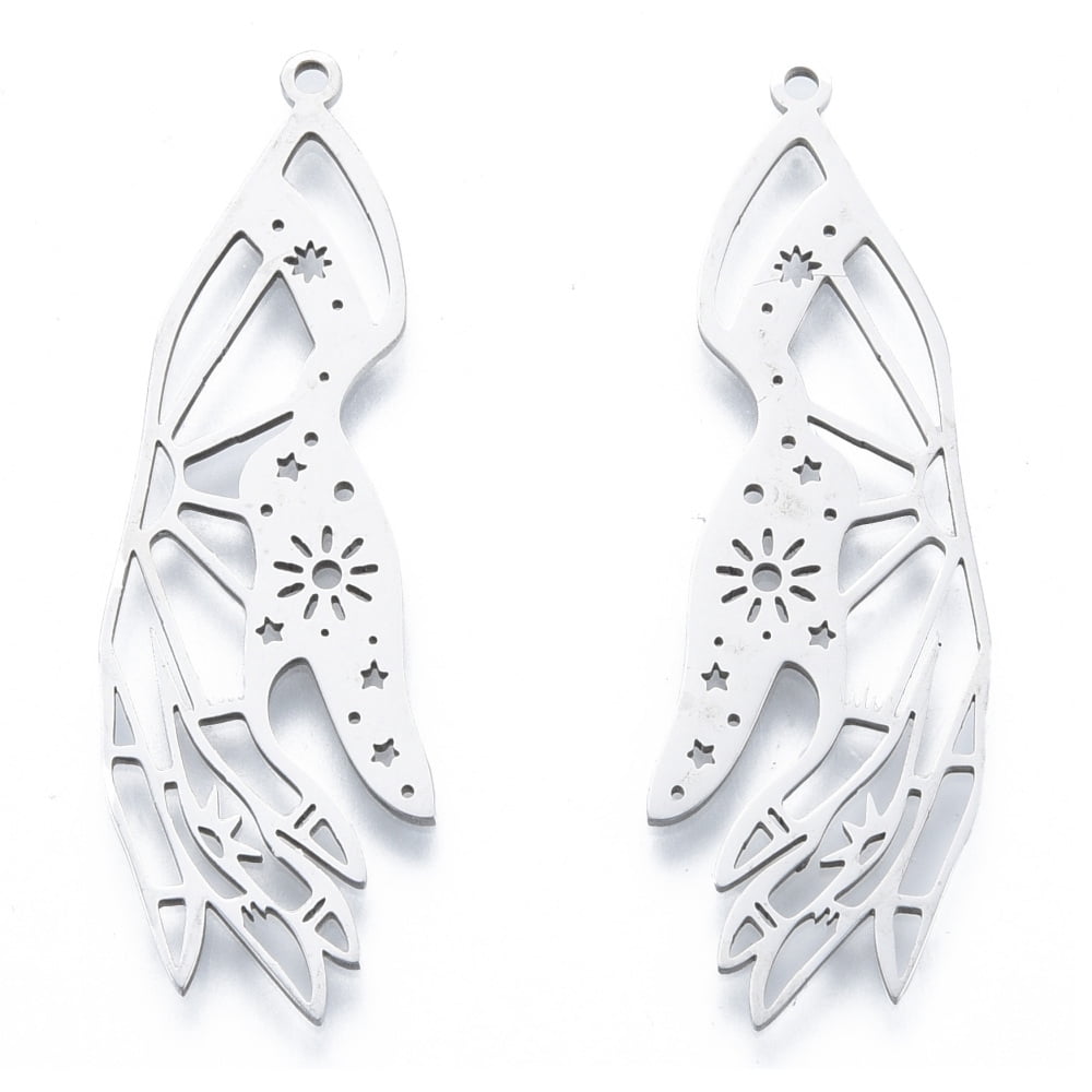 201 Stainless Steel Pendants Outline Charms Hand with Star & Sun ...