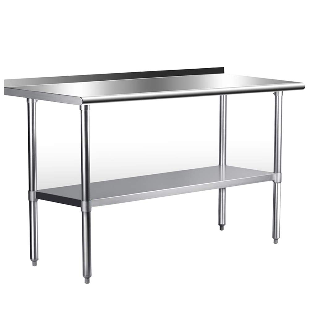 201 Stainless Steel Work Table with Backsplash for Prep & Work 860 lbs ...