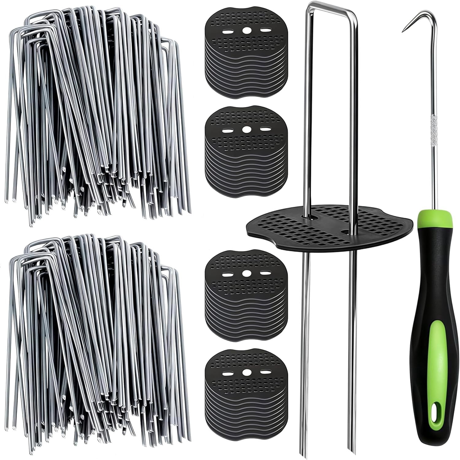 201 count 6 Inch 11 Gauge Garden Stakes Kit, 100 count U-Shaped ...