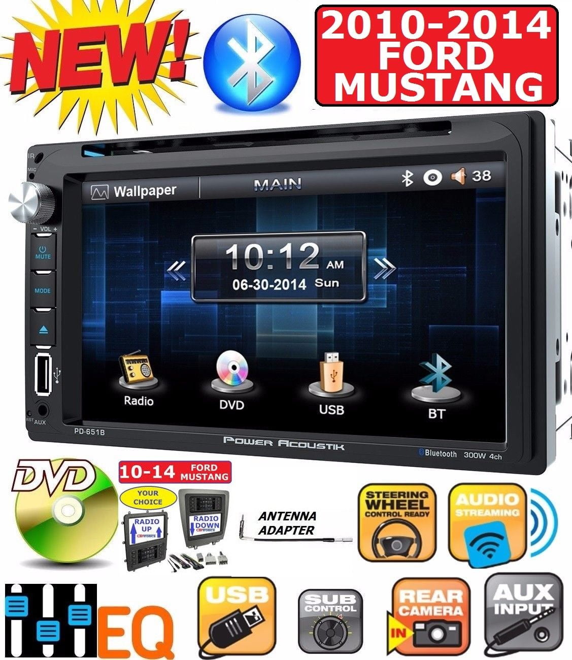 2010-2014 FORD MUSTANG AM/FM CD/DVD BLUETOOTH USB/AUX CAR RADIO STEREO ...