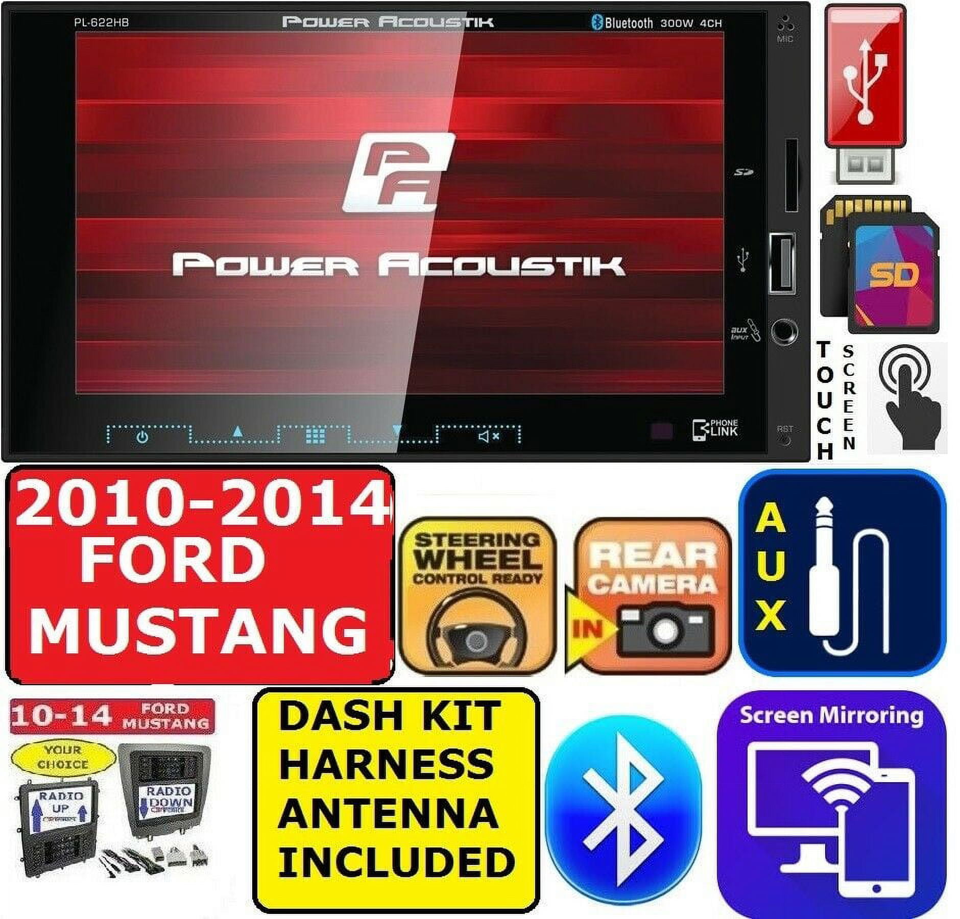 Soundstream Ford Mustang 2010-2014 Touchscreen AM/FM Bluetooth USB AUX ...