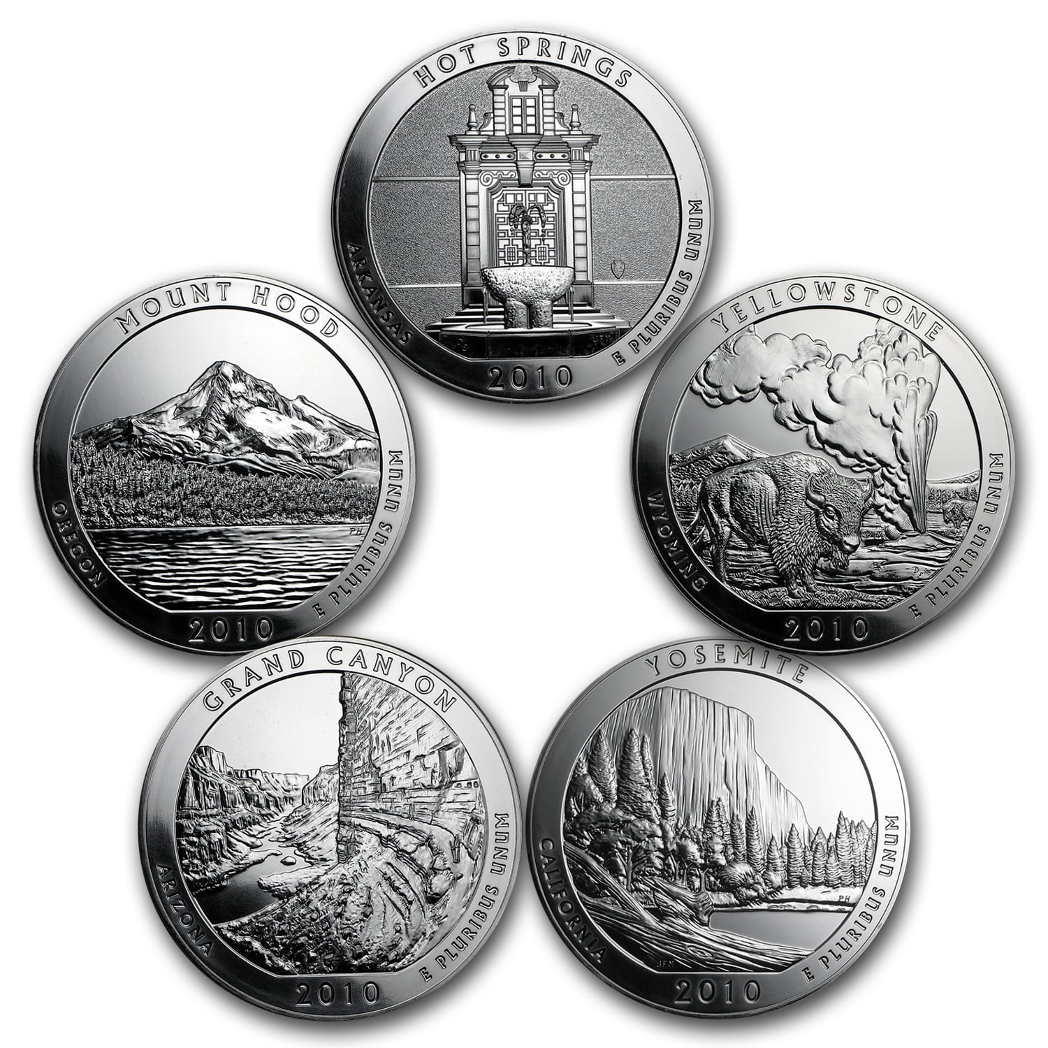 2010 5-Coin 5 oz Silver ATB Set (America the Beautiful) - Walmart.com