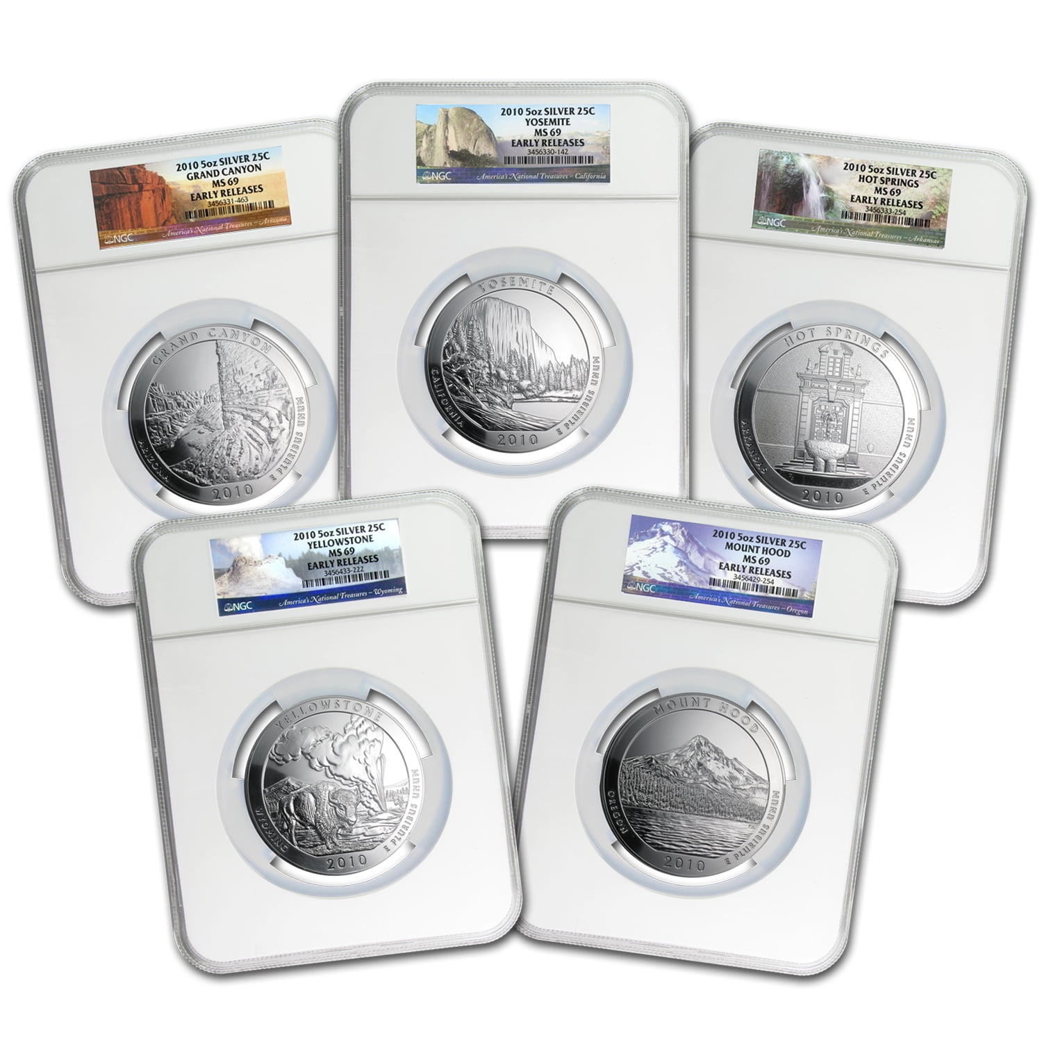 2010 5-Coin 5 oz Silver ATB Set MS-69 NGC (Early Releases) - Walmart.com