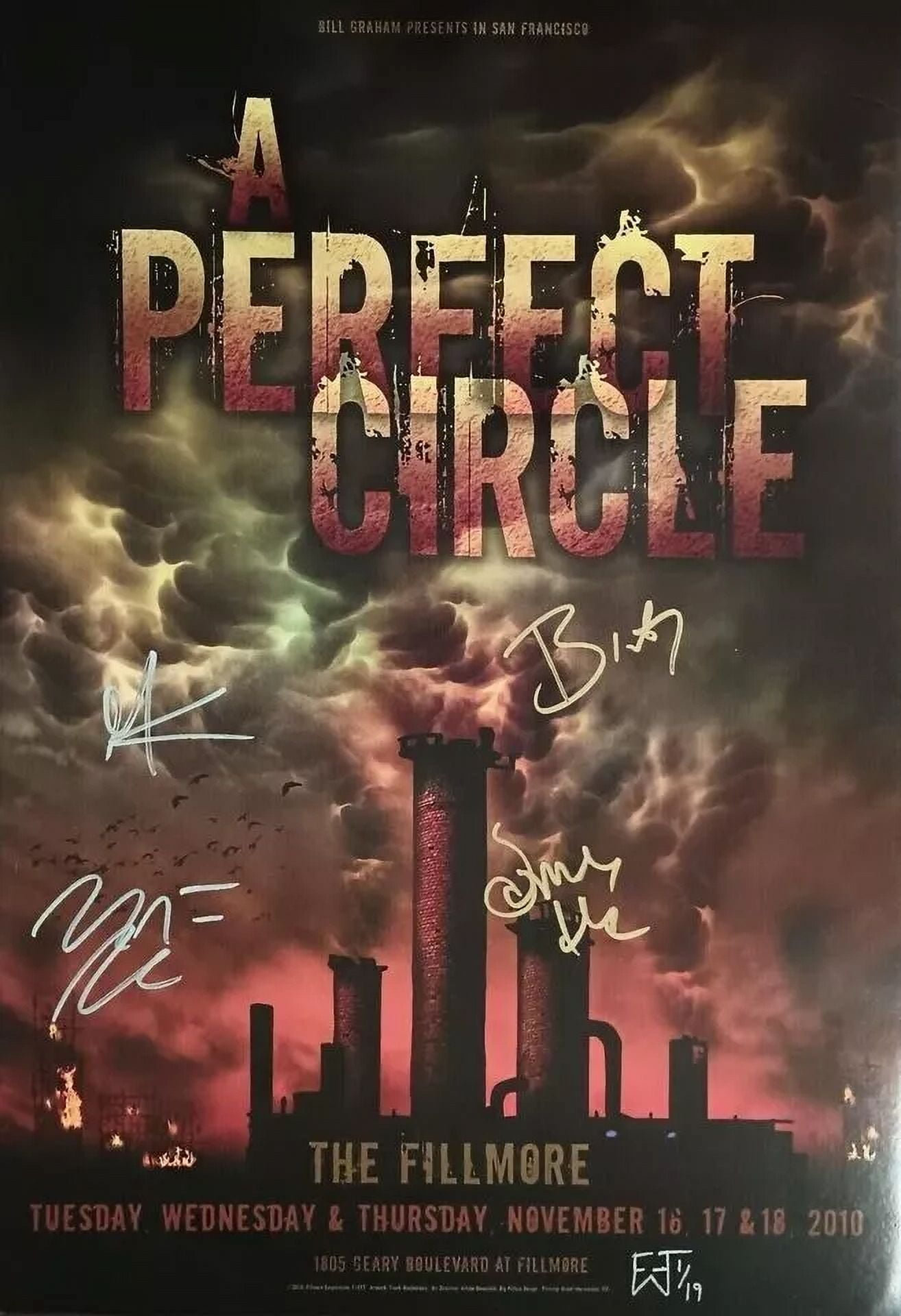 2010 A PERFECT CIRCLE Concert Poster Wall Art Print Tool Band in 16 x ...