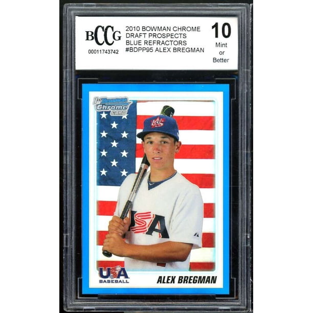 2010 Bowman Chrome DP Blue Refractors #95 Alex Bregman Rookie BGS BCCG ...