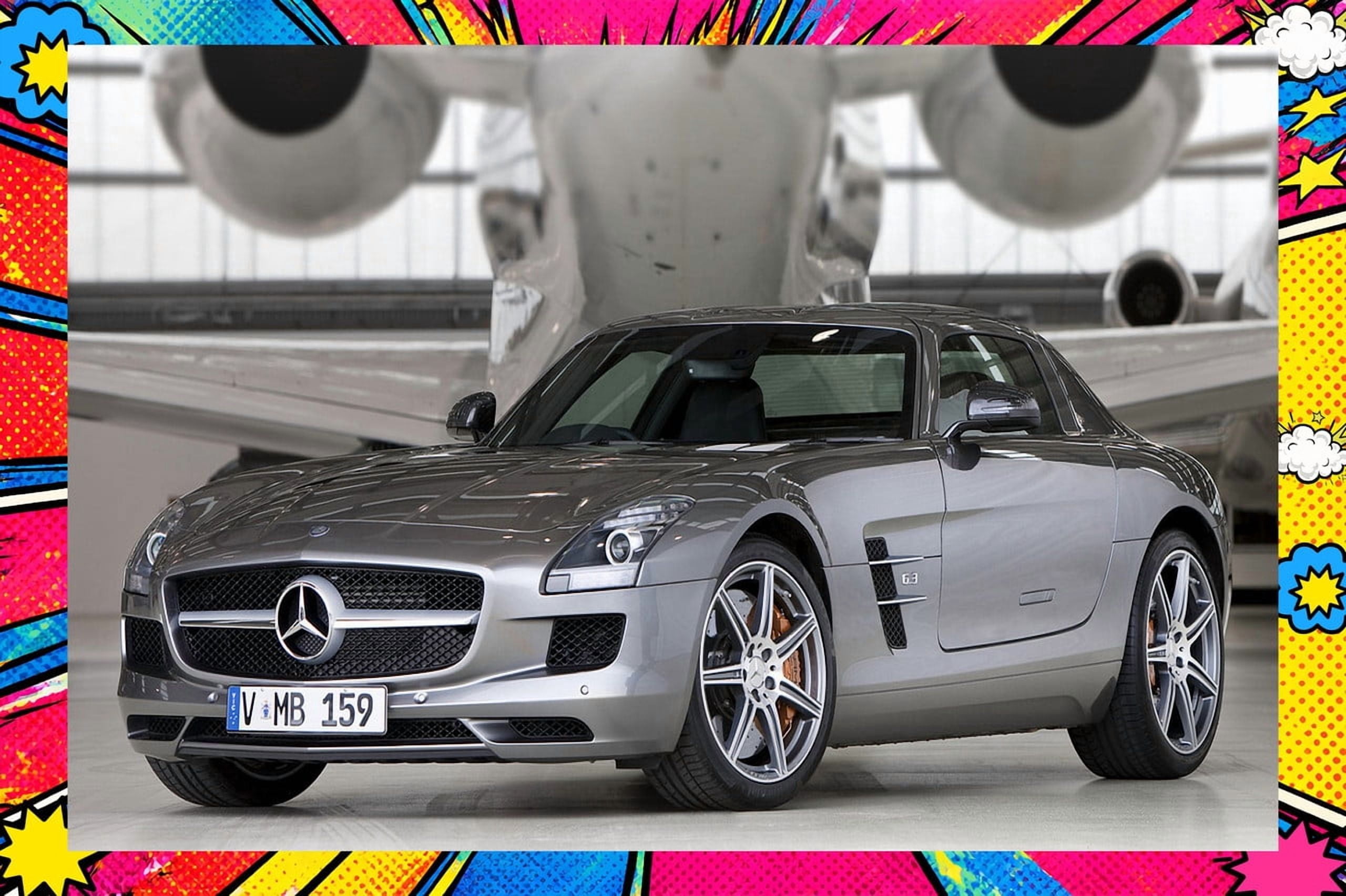 2010 Mercedes Benz SLS AMG AU - Pop Art Edition | 24x36 Inch Laminated ...
