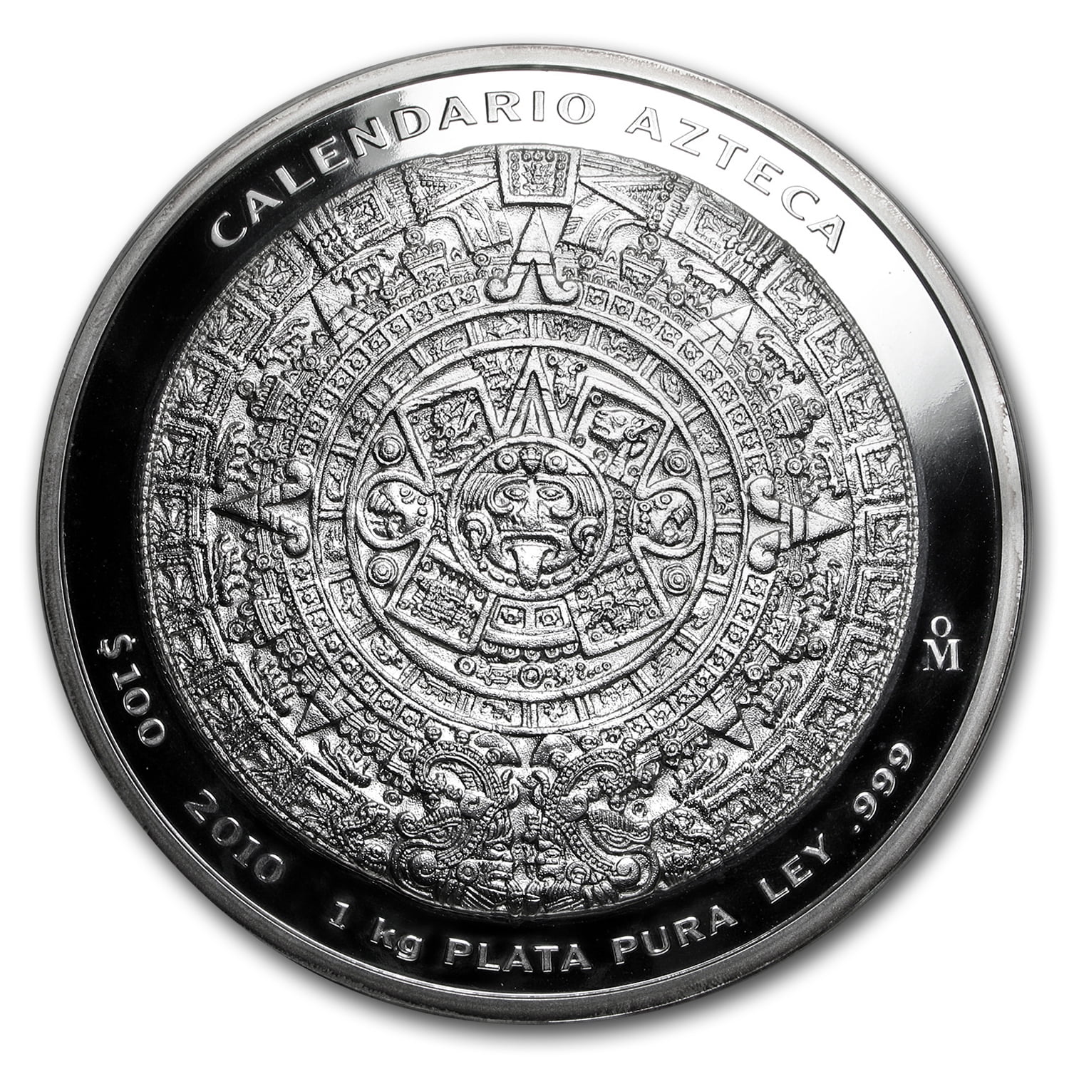 2010 Mexico 1 kilo Silver Aztec Calendar (w/Box & COA) - Walmart.com