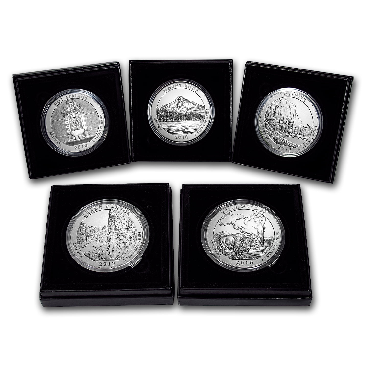 2010-P 5-Coin 5 oz Silver Burnished ATB Set (w/Box & COA) - Walmart.com