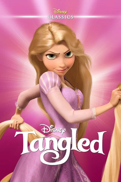 2010 Tangled Movie Poster Disney Rapunzel Mandy Moore UNFRAMED PAPER ...